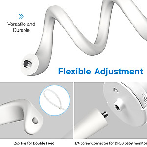 Aobelieve Flexible Twist Mount for Dreo Baby Monitor, White