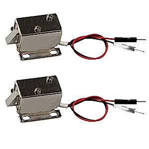 risingsaplings 2pcs DC 12V Current 0.4A Current Mini Electromagnetic Electric Drawer Lock Solenoid Control Lock for Door Access Cabinet Lock Farm School Hotel Design Slim Tongue 27X29X18(mm)