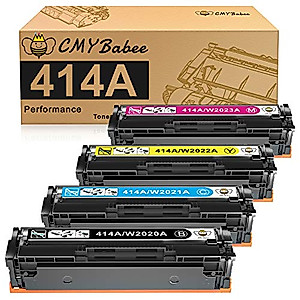 CMYBabee Compatible 414A Toner Cartridge 4 Pack Replacement for HP 414A 414X W2020A for Color Laserjet Pro MFP M479fdw M479fdn M454dw M454dn M479 Printer Ink W2021A W2022A W2023A W2020X W2021X W2022X