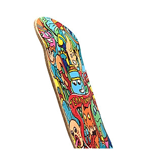 Teak Tuning Premium Fingerboard Graphic Deck, Bubble Bushings & Monsters - 32mm x 97mm - Heat Transfer Graphics, Pro Shape & Size - Pre-Drilled Holes - Includes Prolific Foam Tape