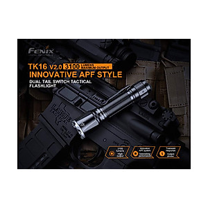 Fenix TK16 v2.0 Tactical Flashlight, 3100 Lumen Long Throw, USB-C Rechargeable, with LumenTac Organizer