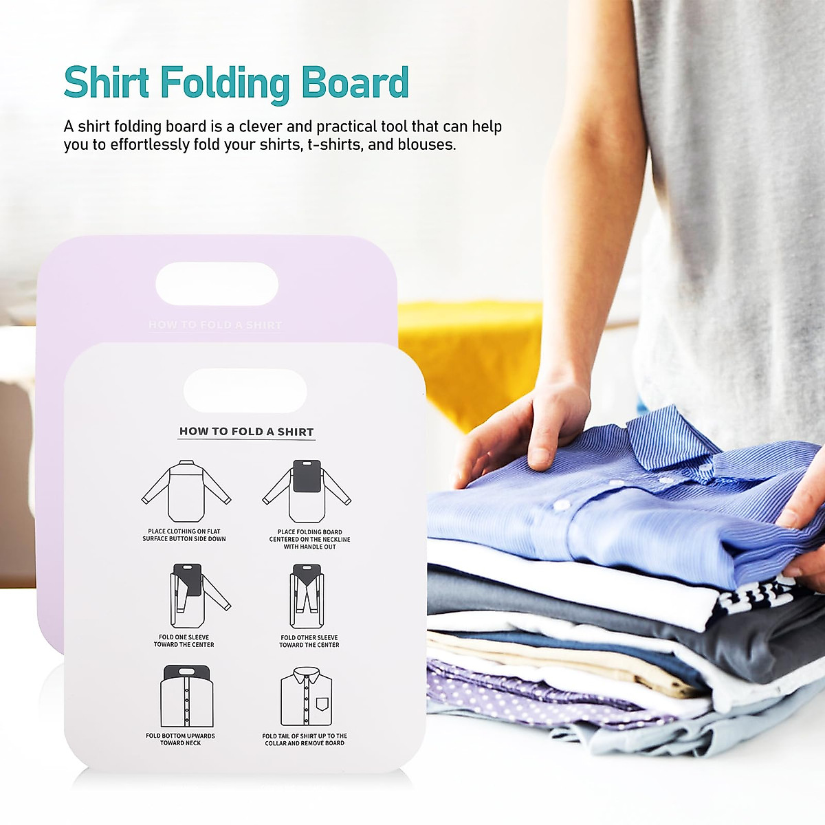 Cabilock 6 Pcs Clothes Board Clothes Folding Board Pants Folding Board for Shirt Pants Folding Board Plastic Folder Board Shirt Form Template Household Pp Travel Lining Clothing