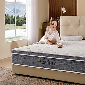 Acochey 8 Inch Twin Mattresses,Hybrid Twin Size Mattress in a Box,Gel Memory Foam Medium Firm Grey Mattress,Quality Comfort and Adaptive Support Breathable Cooling Twin Mattress,CertiPUR-US.
