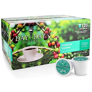 Day To Day 120-Count Colombian Supreme, Light Roast Single Serve Coffee Pods for K Cups Keurig Brewers (Colombian Supreme, 120 Count (Pack of 1))
