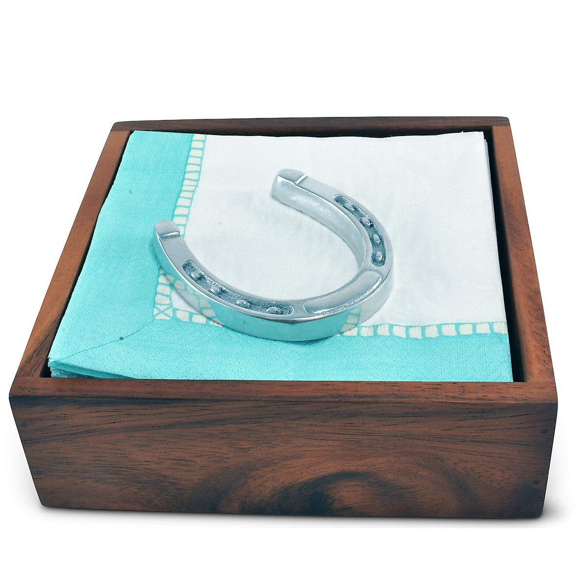 Arthur Court Horseshoe Equestrian Napkin Weigh for Paper Napkin, Documents on a Desk, Dinner and Picnic Tables - Outdoor or Office Use, Organization for Multiple Sizes - Durable Metal 3 inch Diameter