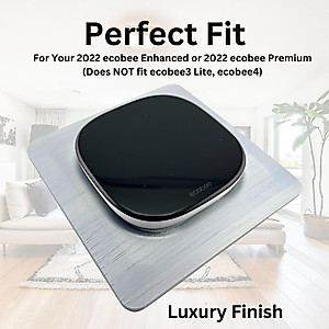 Silver Sheen Square Wall Plate for Ecobee Smart Thermostat Enhanced and Premium Cover Trim Backplate