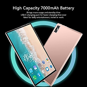 Haofy 10.1 Inch Tablet Octa Core 8GB RAM 256GB ROM 2-in-1 Tablet 100-240V Keyboard for Work (US Plug)