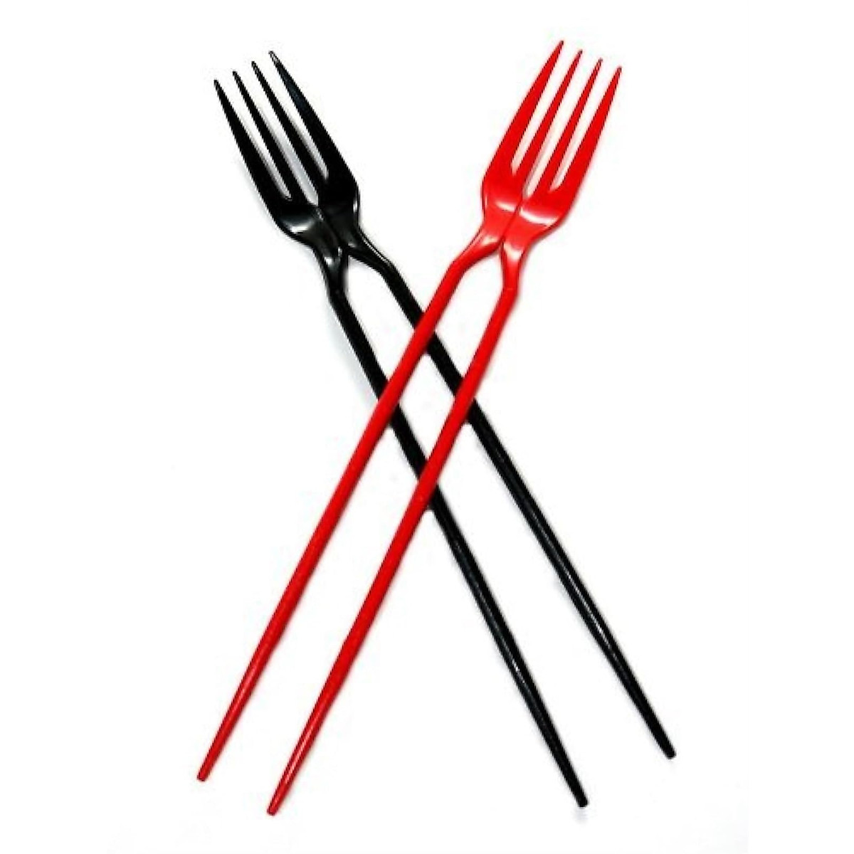 Fork Chopsticks In One, Chork 24 Count Pack Chopstick Fork Combo(Red 24 Pack)