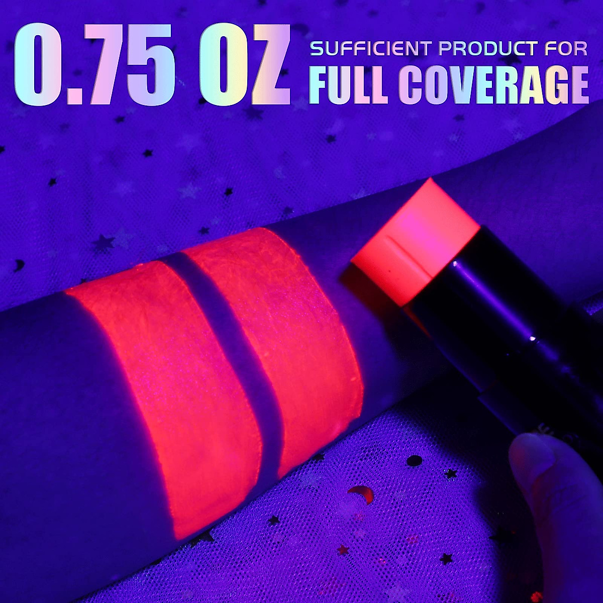 Pink Face Body Paint Sticks for Kids Adults, Oil Based Halloween Face Painting Kit with Brush, UV Neon Body Paint Pink Eye Black Stick for Sport Match Football Cosplay Costume Party, 0.75 oz