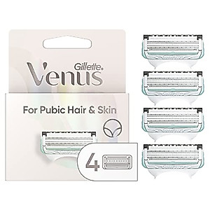 Gillette Venus Intimate Grooming Womens Razor Blade Refills with Bikini Trimmer, 4 Count