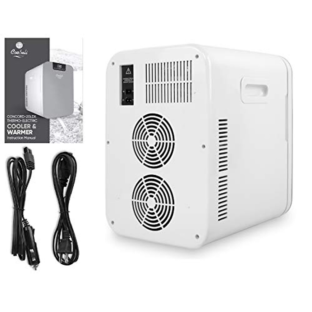 Cooluli 20L Mini Fridge For Bedroom - Car, Office Desk & College Dorm Room - Glass Front & Digital Temperature Control - 12v Small Refrigerator for Food, Drinks, Skin Care, Beauty & Breast Milk (Blue)