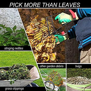 Colwelt Steel Leaf Scoops and Claws, Rugged Steel Leaf Scoop for Lawn and Garden Cleanup, Large Sized Leaf Grabber for Larger Pickup Capabilities(Steel, not Plastic)