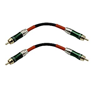 Seadream RCA to RCA Audio Cable Short 2Pack 1RCA Male to 1RCA Male Stereo Audio Cable Converter,Preamp Jumpers Male to Male Patch Cable 8 inch (Black+Green)