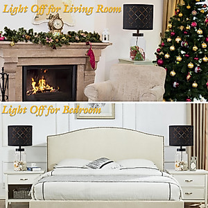 GyroVu Fillable Table Lamp, Lamp with Clear Glass Fillable Modern Table Lamp with Black Square lampshade Beside Lamp for Living Room Bedrooms Office Bulbs Included(Black Square)