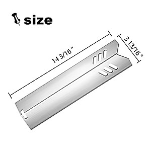 Clivimi Grill Heat Plates Shield for Backyard Grill BY14-101-001-05 BY16-101-002-06,Revoace Gas Grill GBC1690W GBC1705WV GBC1706W GBC1793W,Uniflame GBC1030WRS GBC1134W Stainless Steel Burner Cover 14"