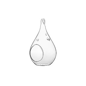 WGV Glass Hanging Plant Terrarium, Width 3", Height 5.5", Teardrop DIY Air Succulent Planter Clear Tea light Votive Candle Holder, Wedding Event Office Home Outdoor Decor, 1 Piece