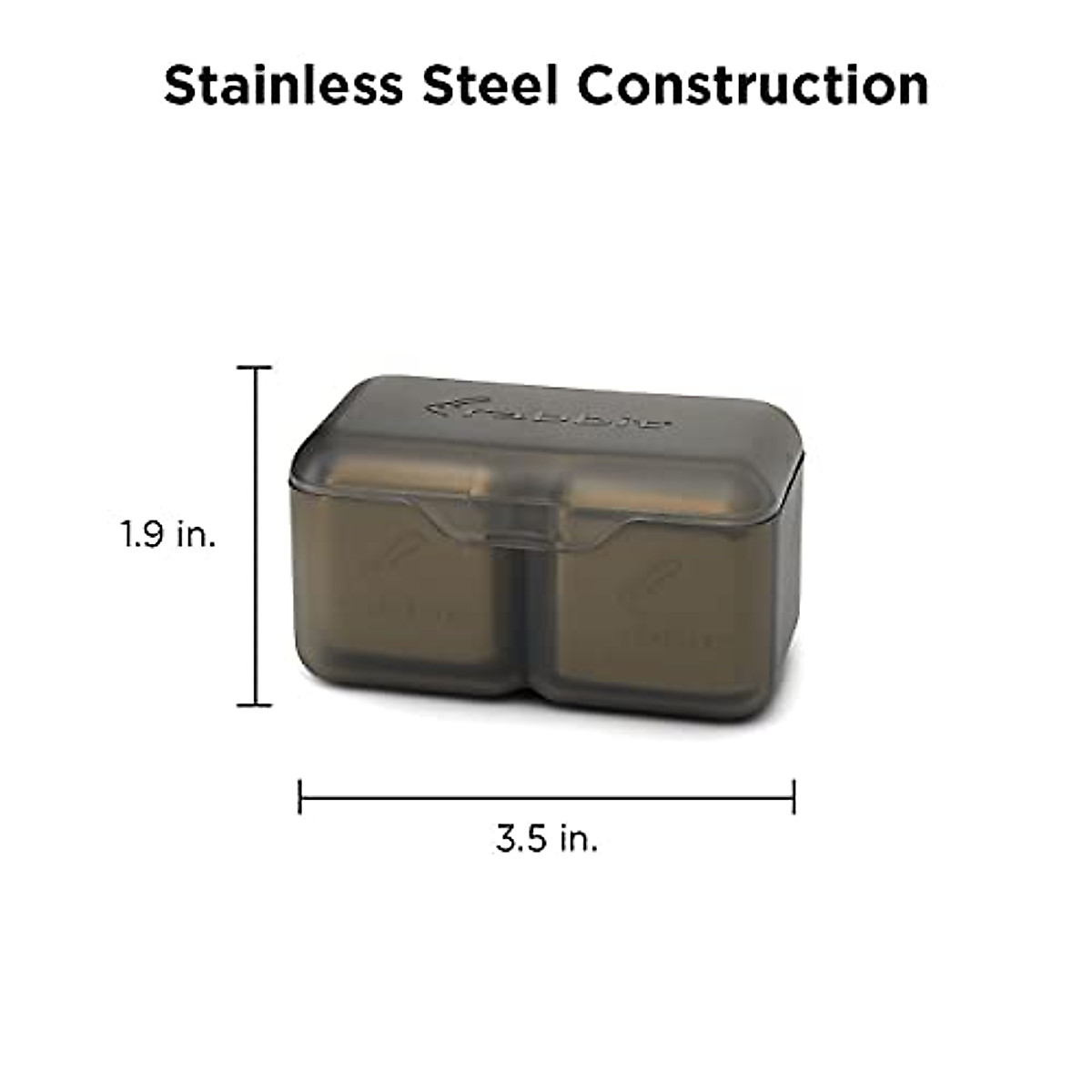 Rabbit Whiskey and Beverage Jumbo Chilling Stones Set, Chrome