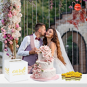 Laroder 1 Pack White Card Box Wedding Card Box Cardboard Card Box for Party Bridal Baby Shower Retirement Funeral Birthday Card Box Gold Card Box Graduation Card Box Holder Raffle Box