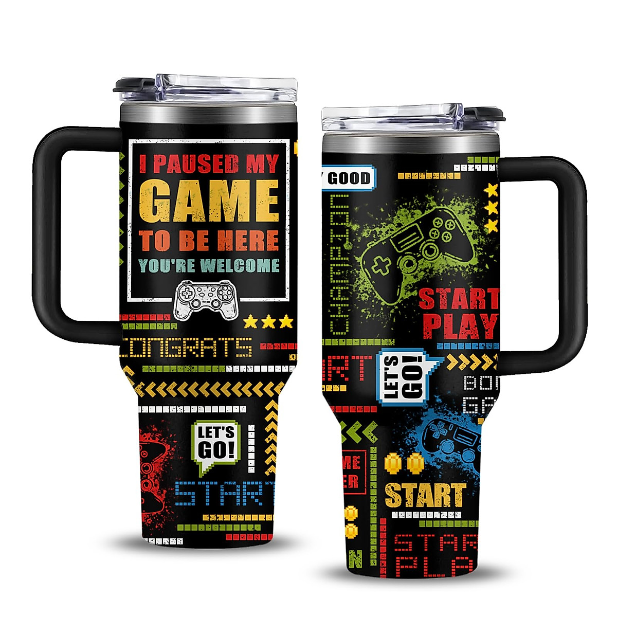 Gamer Gifts for Men Boys, 40oz Gamer Tumbler Cup, Teen Boy Gifts Gaming Stuff, Game Lover Gifts for Gaming Mugs, Game Presents for Son Boyfriend Birthday Christmas Gifts for Men Boys Gaming Cup