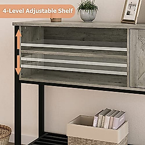 IDEALHOUSE Buffet Storage Cabinet, Coffee Bar Cabinet with Storage, Kitchen Farmhouse Buffets and Sideboards with Door and Shelves Wood Console Table for Entryway, Dinning, Living Room