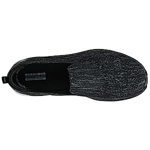 Skechers Women's GO Walk 6-Valerie Sneaker, Black/Gray, 8