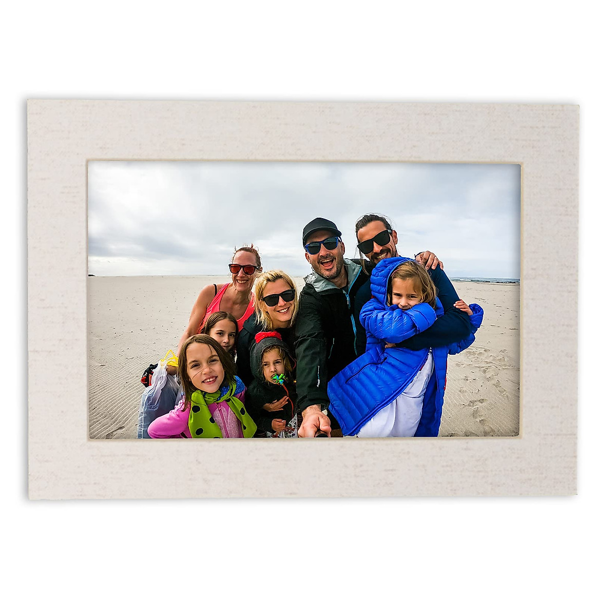 11x14 Mat Bevel Cut for 9x12 Photos - Acid Free White Linen Canvas Precut Matboard - for Pictures, Photos, Framing - 4-ply Thickness