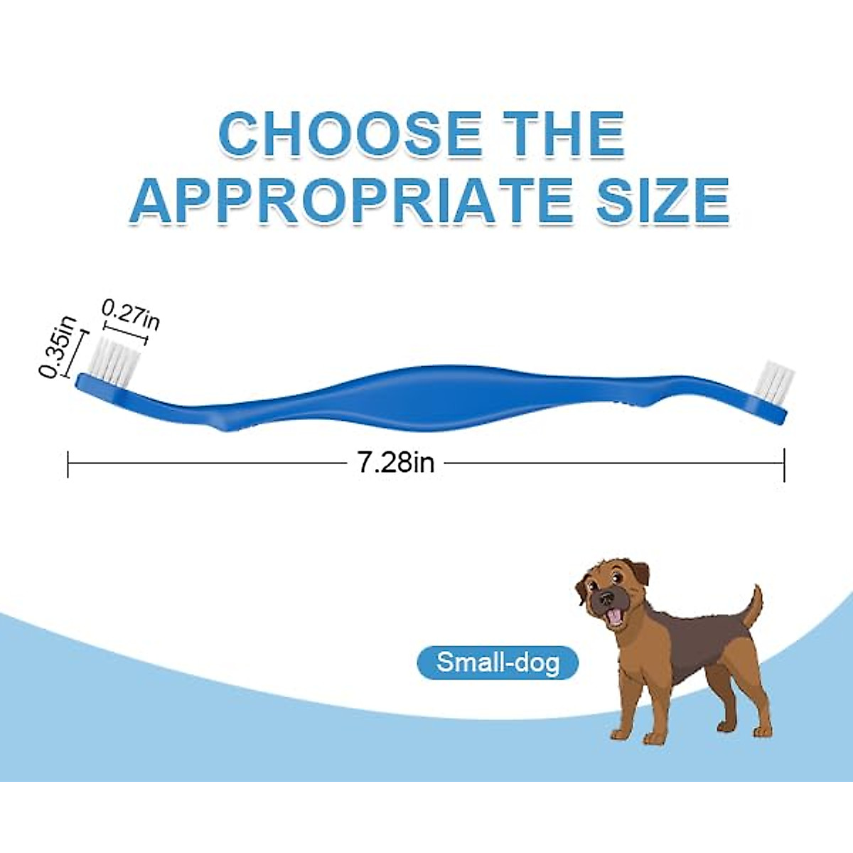 VVHOMIFE Comfort Grip Canine Toothbrush for Small Dogs - Ergonomically Designed for Easy Dental Care of Small Dogs and Cats Canine Teeth Cleaning - S