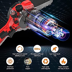 Mini Chainsaw Cordless 6-inch, Electric Hand Held Chain Saw with Automatic Oiler for Yard Cleaning, Wood Cutting and Branch Trimming.
