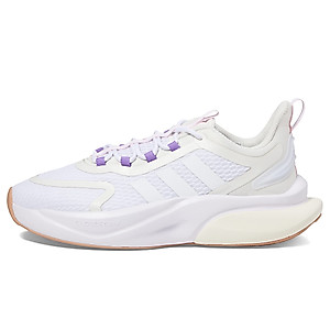 adidas Women's Alphabounce+ Sneaker, White/White/White, 8