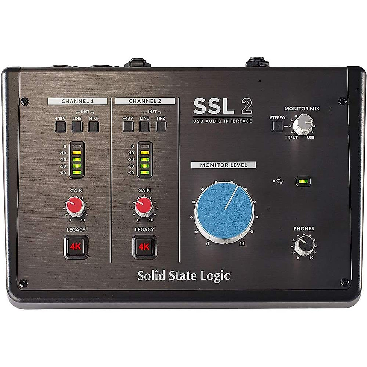 Solid State Logic SSL 2 Desktop 2-In/2-Out USB Type-C Audio Interface Bundle with Solid State Logic SSL 2 / SSL 2+ Interface Custom Carrying Case