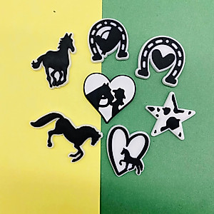 30pcs Western Cowgirl Shoe Charms for Crock Clog Sandals Decoration Horse Shoe Charms for Girls Boys Men Adult Party Favor