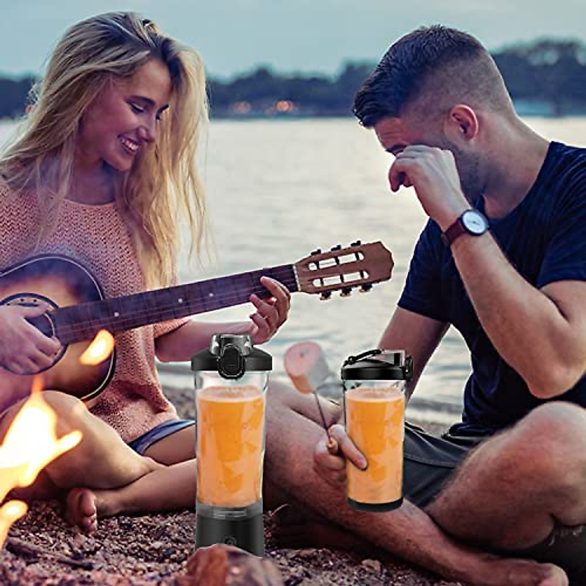 Portable Blender, Personal Size Blender for Smoothies and Shakes with USB Rechargeable, Strong Stainless-Steel Blades and Powerfulr Motor, 22 Oz Mini Blender Cup for Home, Kitchen, Travel (Black)