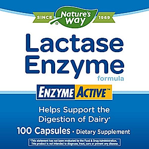 Nature's Way Lactase Formula, Enzyme Active, 100 Capsules