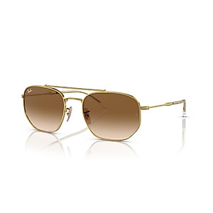 Ray-Ban RB3707 Square Sunglasses, Gold/Clear Gradient Brown, 54 mm