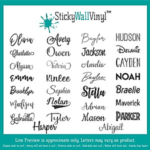Name Wall Decal Sticker - Multiple Font Custom Baby Name - Nursery Wall Sticker - Baby Girl Baby Boy Room Wall Decor - 130522PRE