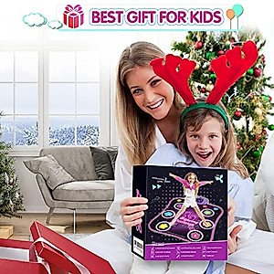 Light Up Dance Mat for Kids, Electronic Music Dance Pad with LED Lights & Wireless Bluetooth Built in Music, Birthday Gifts, Toys for Girl 4-8, 8-12 (Multicolor)