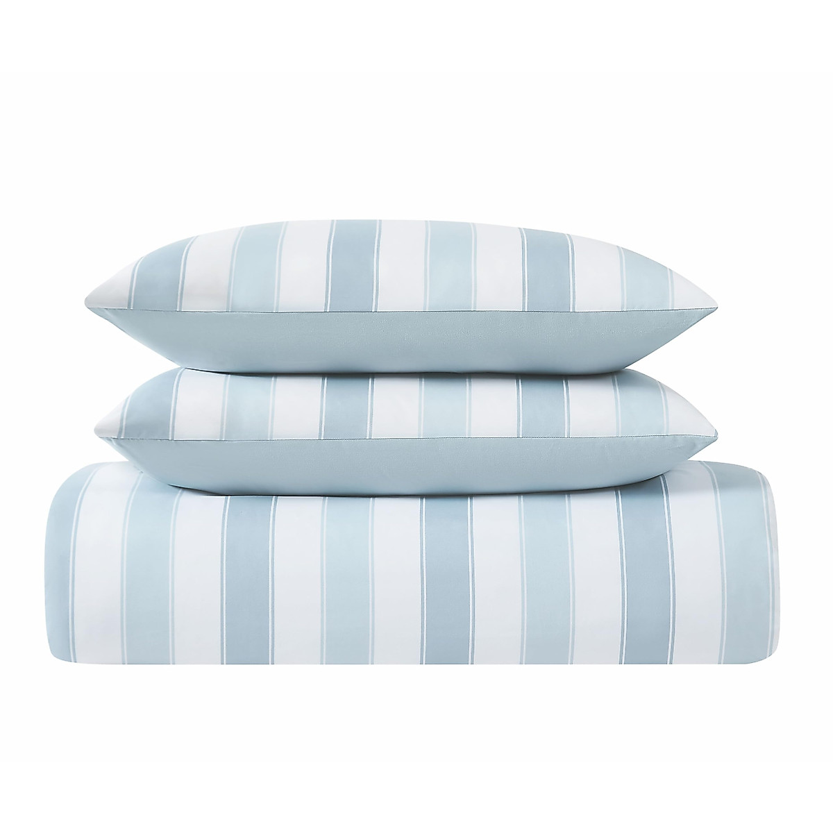 Truly Soft Aiden Stripe Blue King 3 Piece Duvet Cover Set
