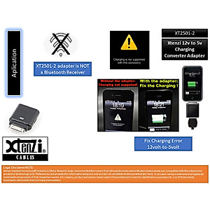 Xtenzi Charging Converter 30 Pin Pass Through Adapter XT12V5 Compatible with iPod iPhone iPad Car Vehicle