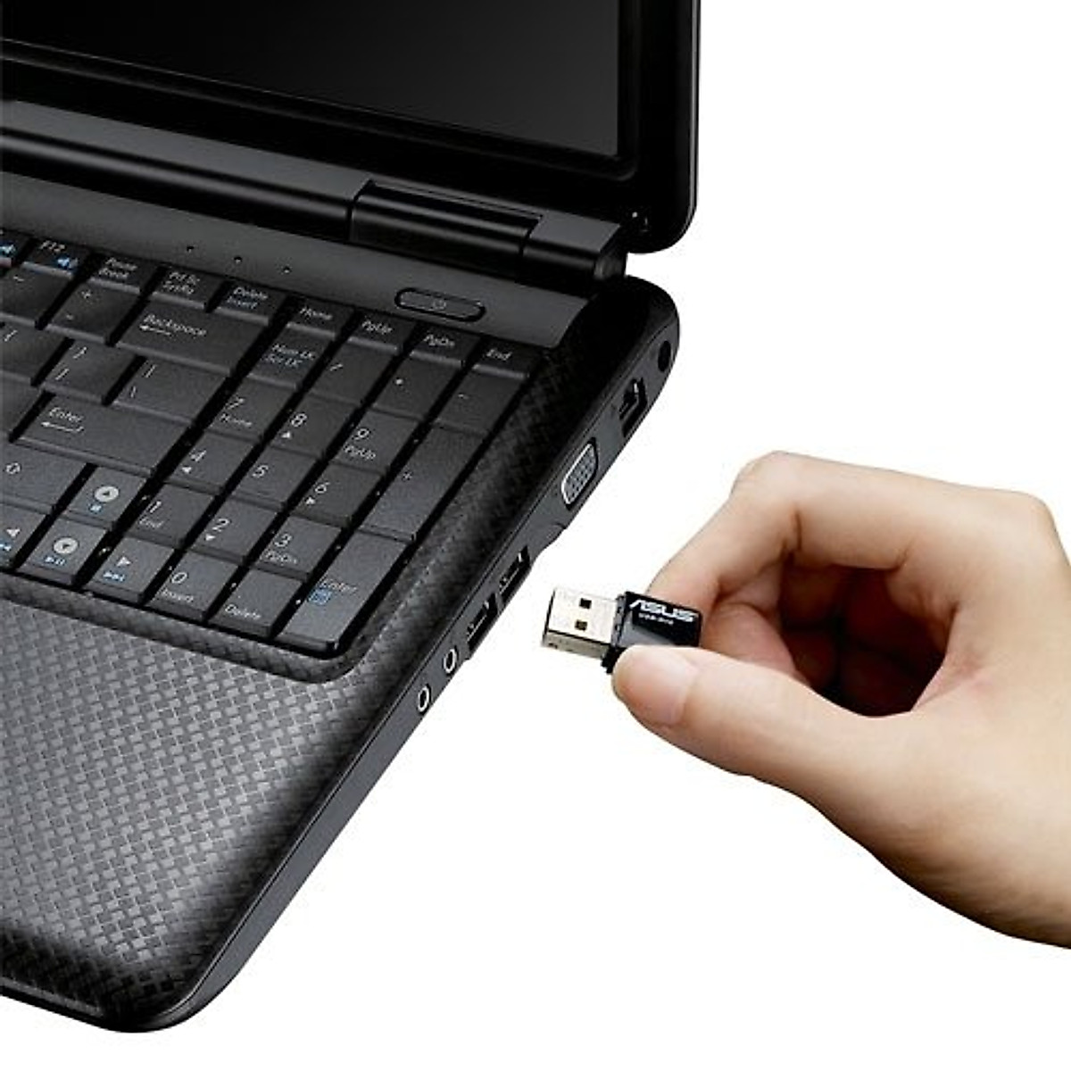 ASUS (USB-N10) wireless-N USB Adapter (150Mbps Transmit / 150Mbps Receive) with fast USB2.0 Interface, software WPS Button Support, Black