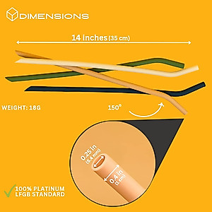 purifyou Reusable Silicone Straws - Extra Long & Wide (14.5 inch), Set of 5 with Silicone Tips, Portable Travel Case, & Cleaning Brush - Compatible with 40oz Stanley Cups & Tumblers