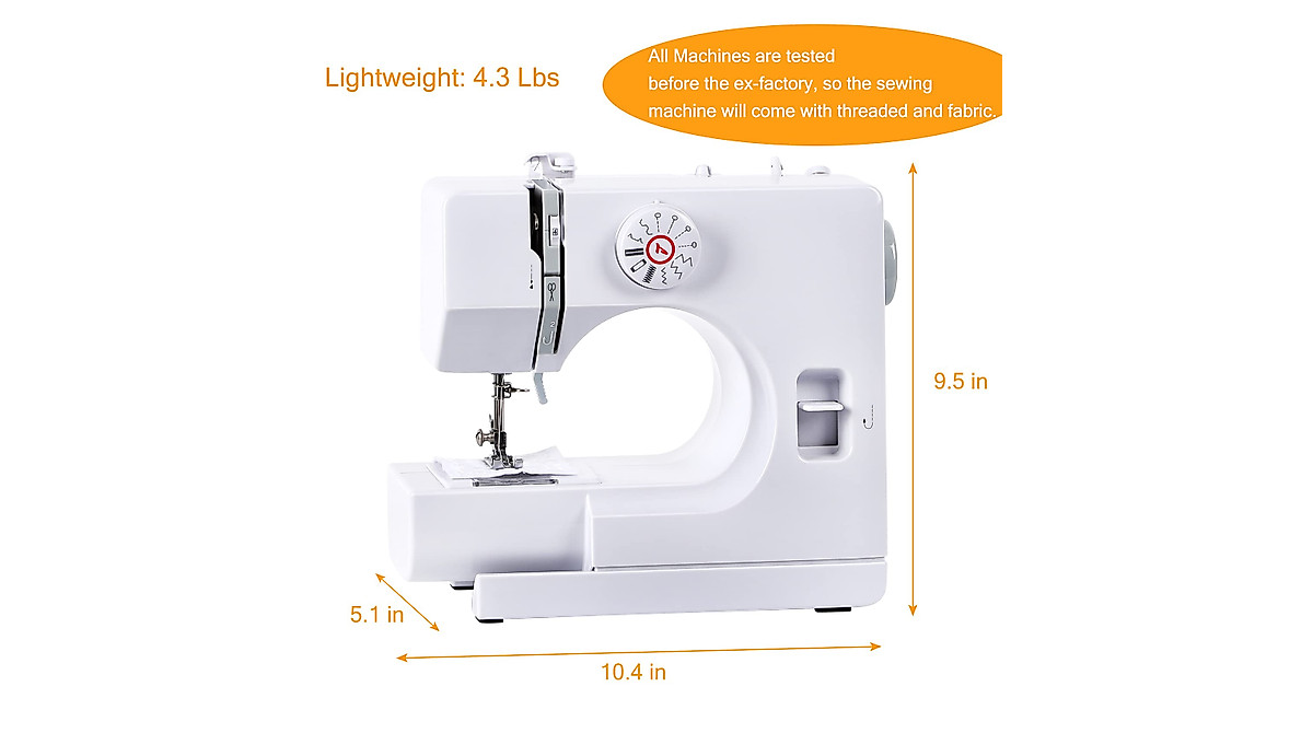 Mini Sewing Machine for Beginners - 12 Built-In Stitches