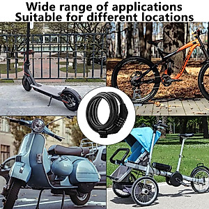 E Scooter Lock,Bike Lock Combination Lock Cable Compatible for Xiaomi M365/Max/GXL/Ninebot/Segway Scooter/Moto/Bicycle Lock 4ft Long/0.472In Scooter Anti-Theft Ideal Lock 4-Digit/12 Steel Cables Lock