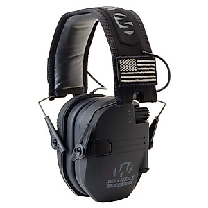 Walker's Razor Slim Electronic Shooting Muffs 3-Pack, Black America Patch (3 Items)