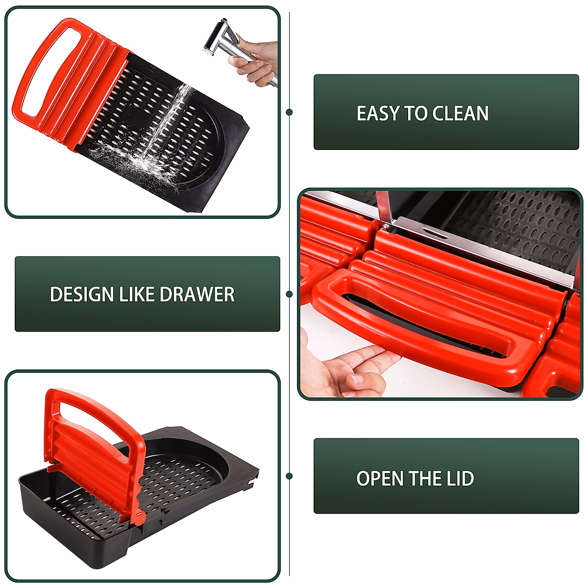 Vehipa Chicken Nesting Boxes, 3 Hole Metal and Plastic Chicken Laying Boxes with Roof, Rollout Egg Collector for Chicken Coop and Farm - Collect Eggs Easily