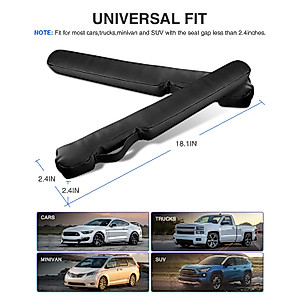 Homaupt Leather Car Seat Gap Filler Universal for Car Truck SUV to Block The Gap Between Seat and Console Stop Things from Dropping 2 Packs Black