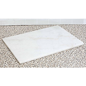 12" x 16" Natural Marble Chopping Board (White), By Home Basics | Cutting Boards For Kitchen | Kitchen Serving Boards With Non-Skid Feet | For Veggies, Meats, and Dough Preparation