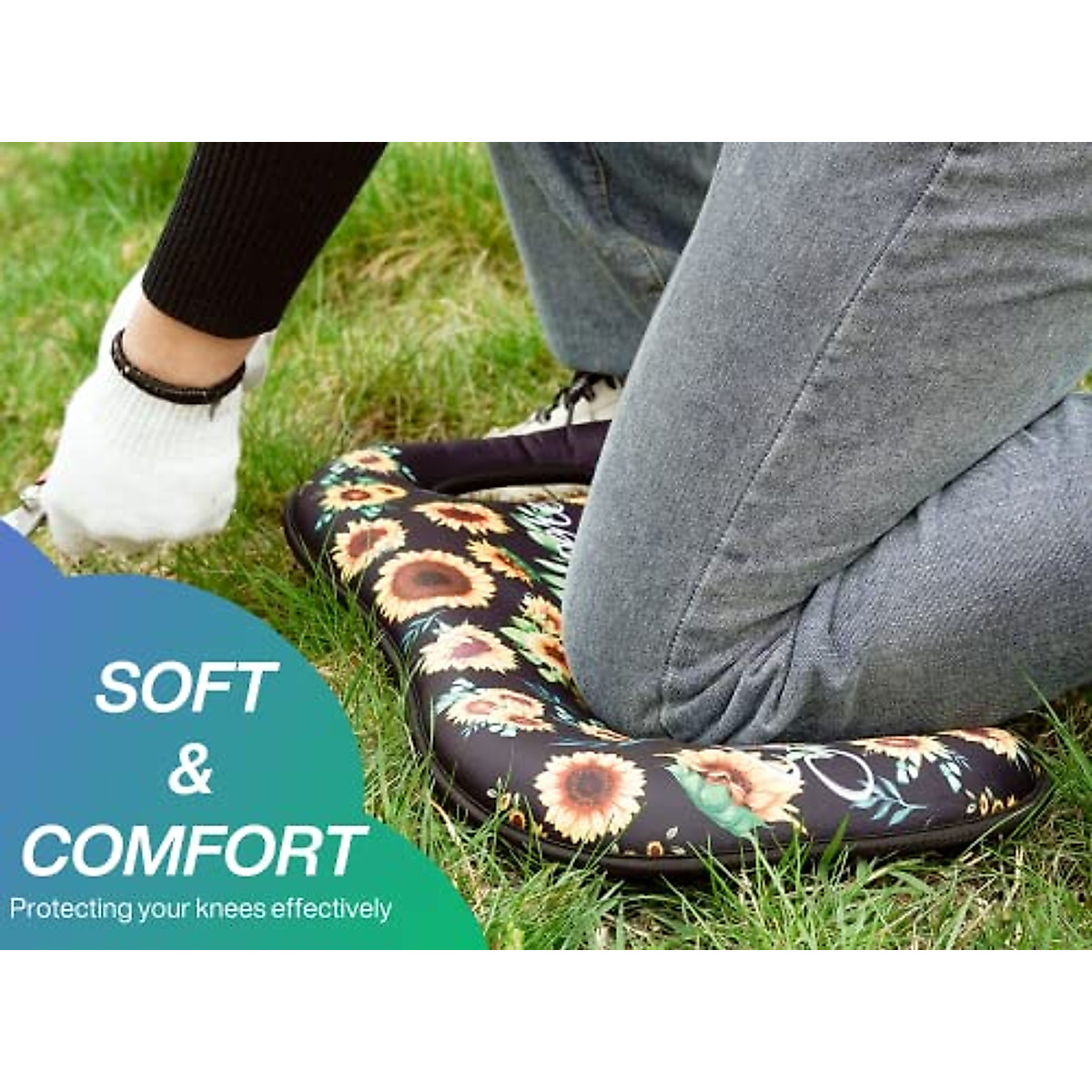 InnoBeta Kneeling Pad with Handle, Kneeling Pad for Gardening, Extra Thick & Soft Memory Foam Cushion, 18.9" x 11" x 1.75", Gardening Gifts, Yellow - I'll Be in The Office