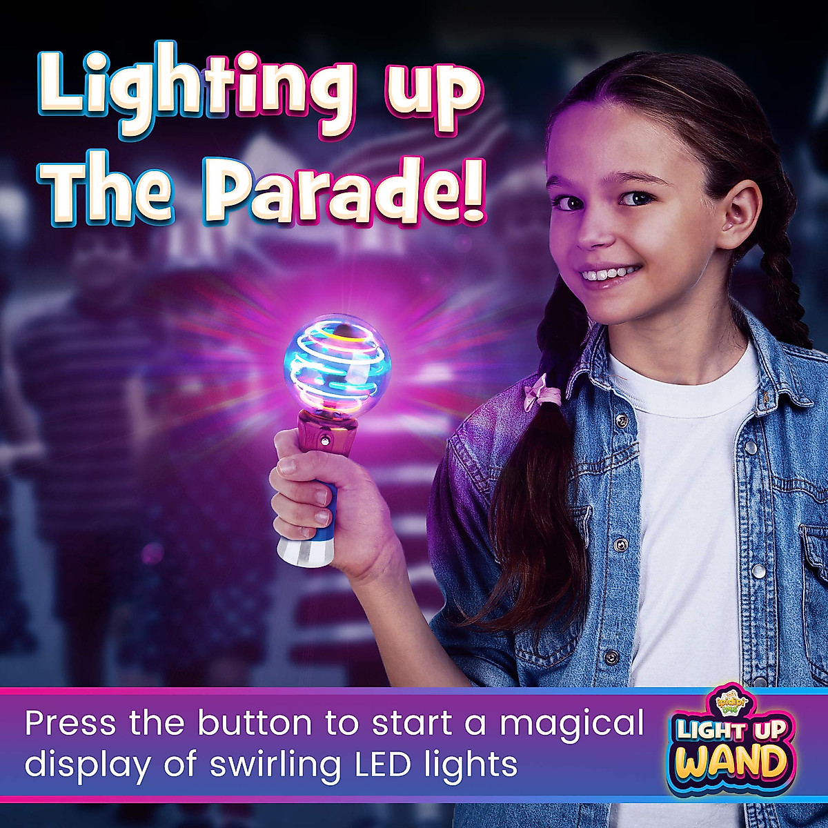 IPIDIPI TOYS Spinning Light Up Wand for Kids - Light Up Spinner Toy, Spinning Globe Toy, Special Needs Sensory Toys for Children with Autism, Stocking Stuffers Toys