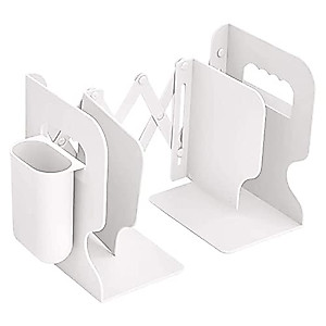 SZYAWsd File Sorters Expandable Bookend Adjustable Desktop Bookshelf with Pen Holder for Office School Home Desk