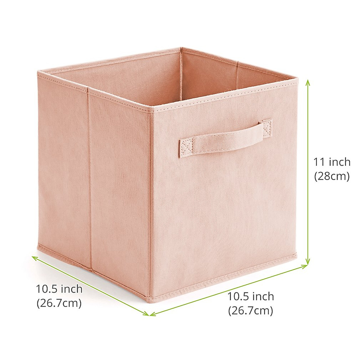 EZOWare Set of 12 Foldable Basket Bin Collapsible Storage Cube For Nursery, Kids Toys Organizer, Shelf Cabinet - ( Pale Dogwood + White )